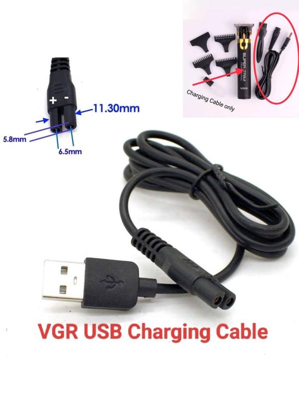 VGR USB Charging Cable Power Charger Adapter 2-Prong head Clipper ...