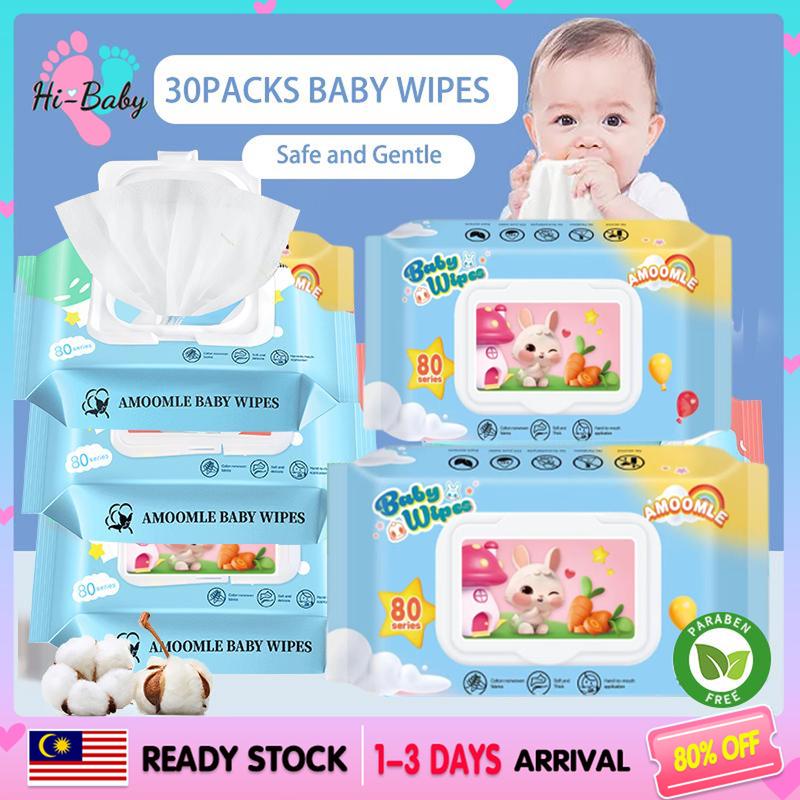 30 Packs Wet Tissue Baby Wipes Baby Wet Tissue NON ALCOHOL Tisu ...