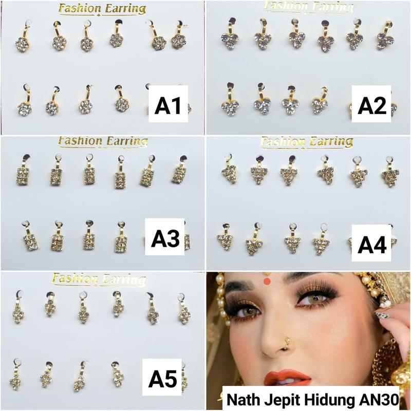 Nath Jepit Anting Hidung India AN30 1pcs Earrings anting tog - Shop ...