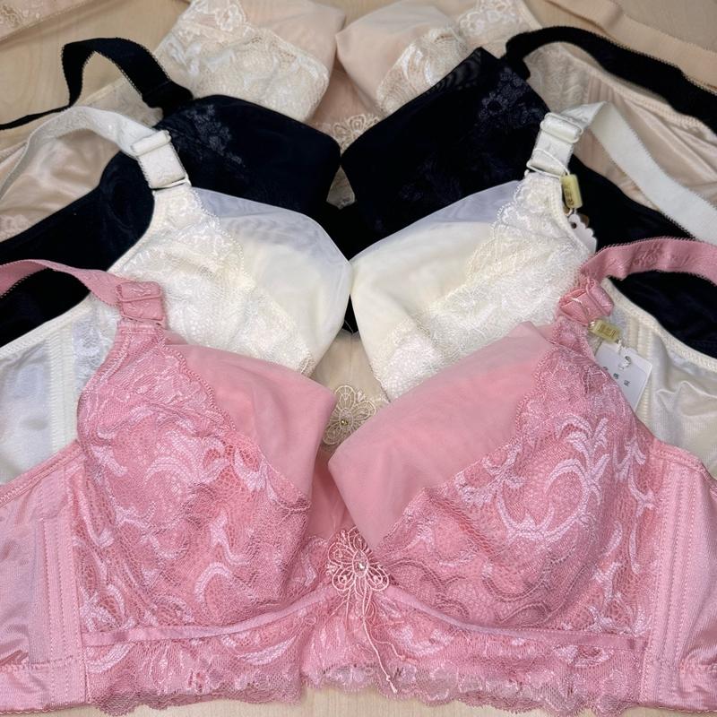 Bra 36C-40C Besi 4 Hook Lace Sulam Lembut Wired Bra Cotton Sponges ...