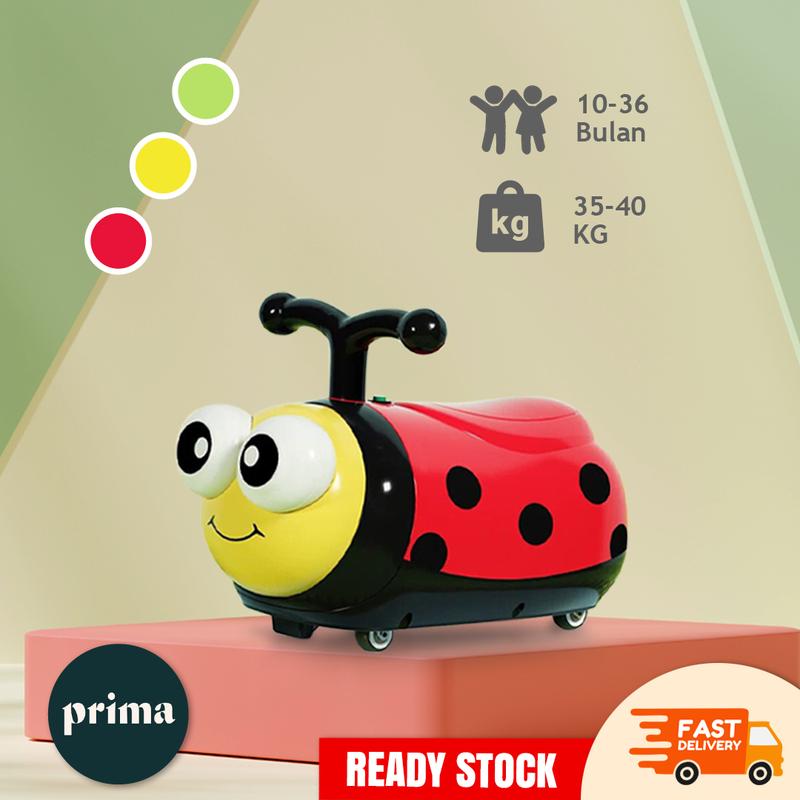 Kids sliding car Skuter Tendangan Kaki Ladybug Mainan Kanak-kanak ...