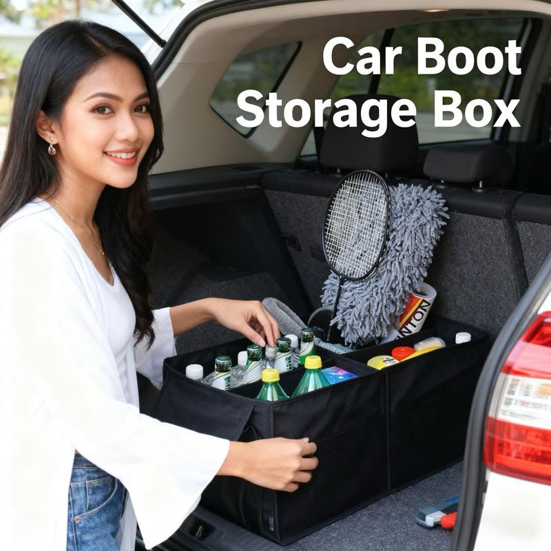 Car Boot storage box bag Organizer Waterproof Foldable Compartment ...