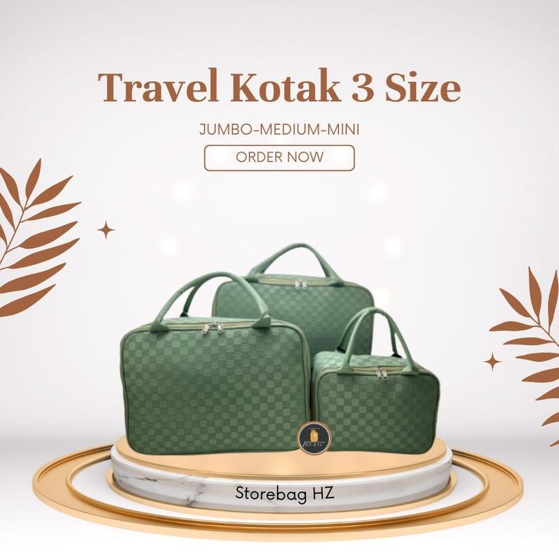 Travel Bag Kulit Waterproof Motif Kotak Warna HIJAU / Tas Travel - Shop ...