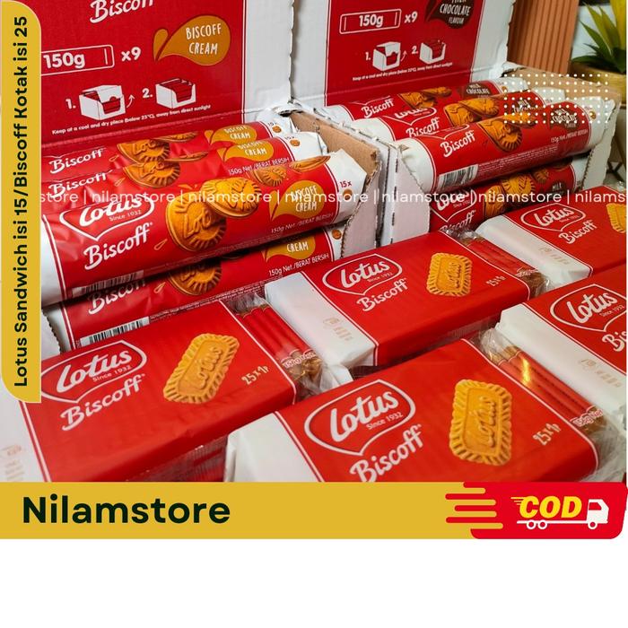 Jual 1 Bungkus Lotus Sandwich 110g isi 11 pcs - Biscoff 156g - Sandwich ...