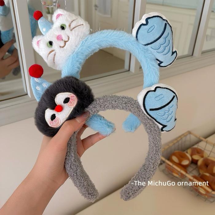 Jual Bando Boneka Lucu Karakter Pinguin/Cat Headband Premium Korea ...