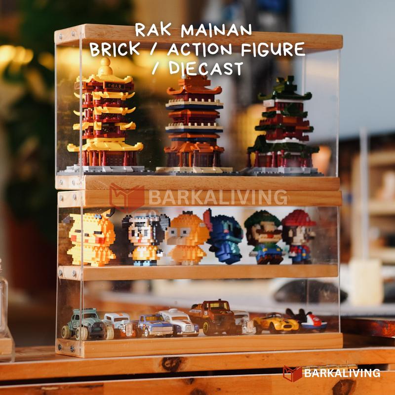 Rak Mainan Diecast / Action Figure Hotwheels Display Kayu Akrilik ...