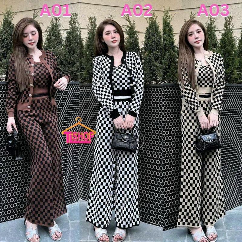 Set Blazer Lengan Panjang, Inner Crop Top dan Seluar WL3 in - TikTok ...