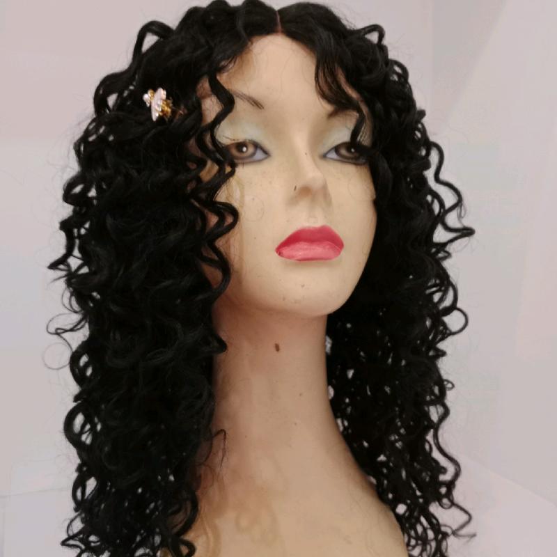 Wig Curly front lace belah tengah fix Hitam Merah - Shop | Tokopedia