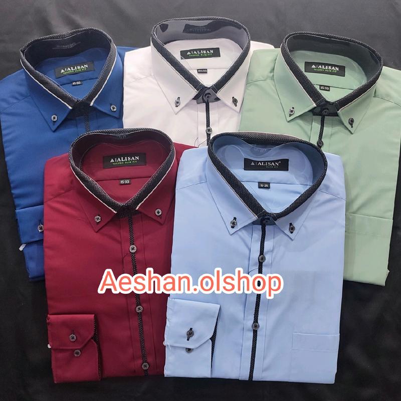 Kemeja Pria Alisan Kombinasi List Hitam Slim Fit Panjang Katun - Shop ...