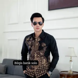 Kemeja batik baju batik pria slimfit lapis furing lengan panjang motif ...