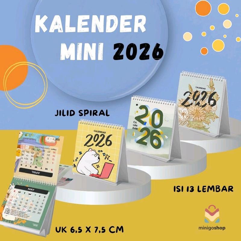 KALENDER MINI 2026 | KALENDER MEJA MINI | KALENDER 6,5 X 7,5 CM ...