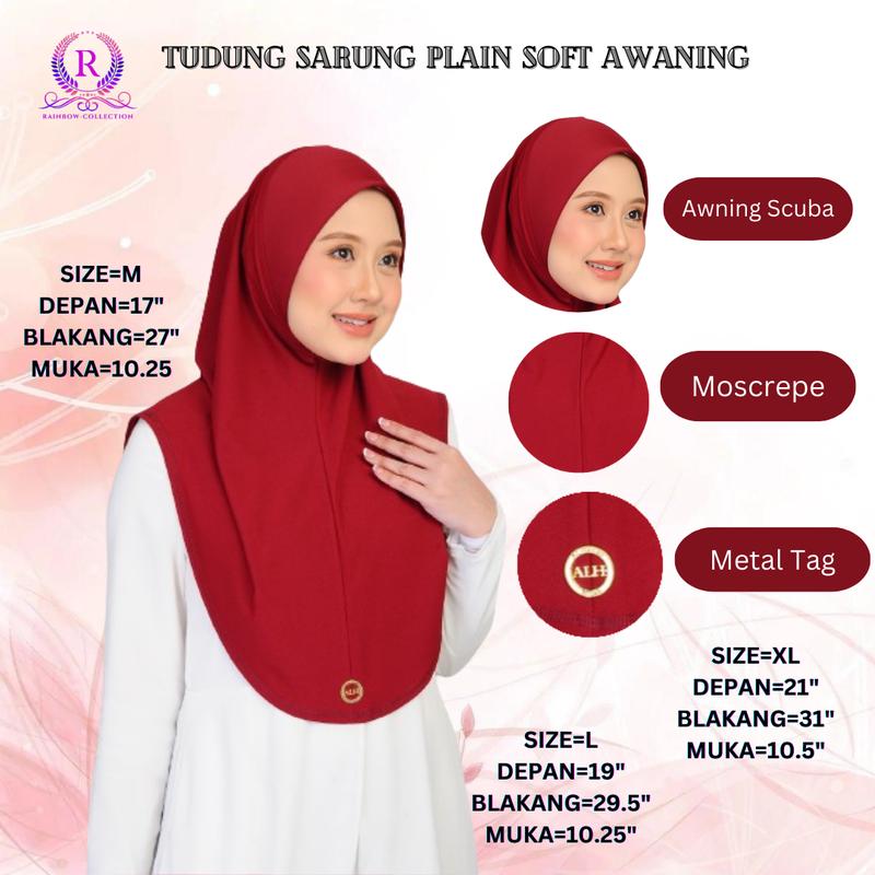 Tudung Sarung Plain Soft Awaning | Awaing Scuba - TikTok Shop Malaysia