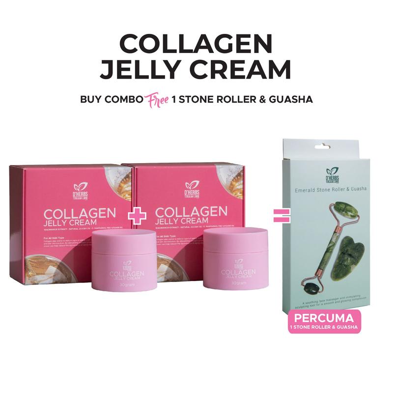 DHERBS COLLAGEN JELLY CREAM (BUY COMBO PACK FREE 1 GUA SHA SET ...