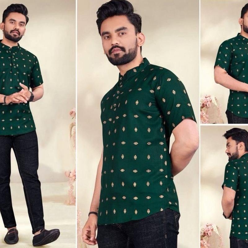 Men’s Collection - Foil Print Men’s Jippa/Shirt - TikTok Shop Malaysia
