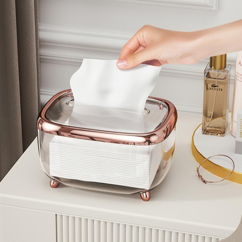 Modern Clear Transparent Tissue Box With PUSH-UP Spring - TikTok Shop ...