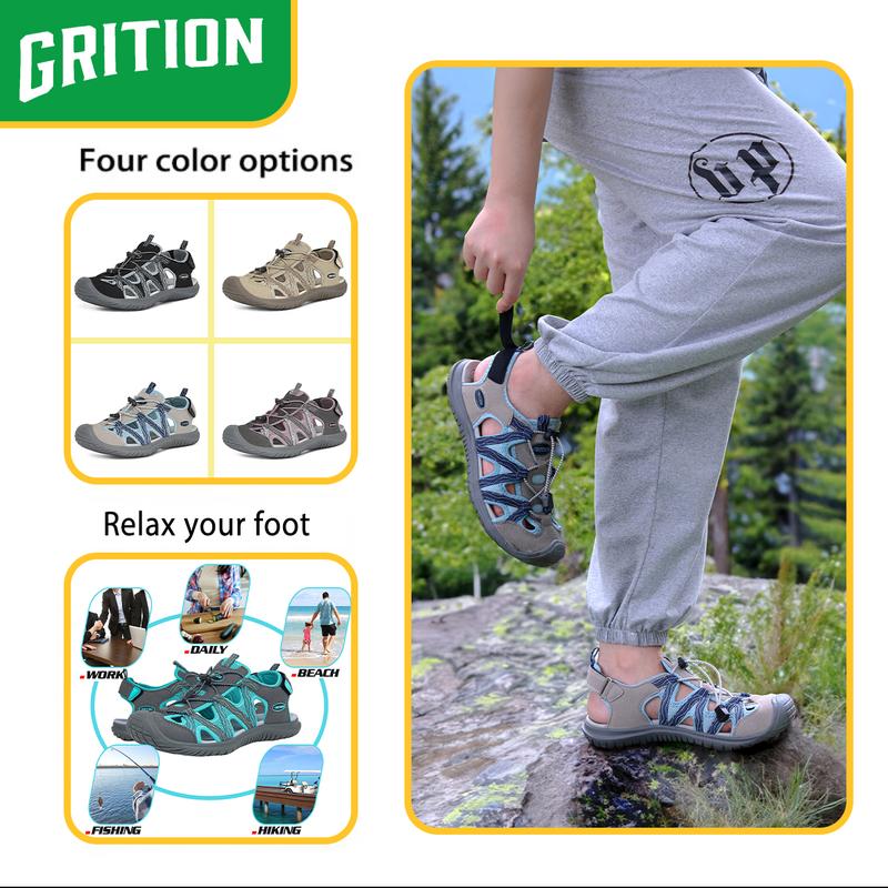 GRITION - Women Outdoor Closed Toe Sandals Ladies Hiking Sandals ...