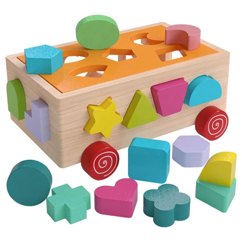 Shape Sorting Cube Didactic Classic Colorful Shape Sorter Puzzle ...