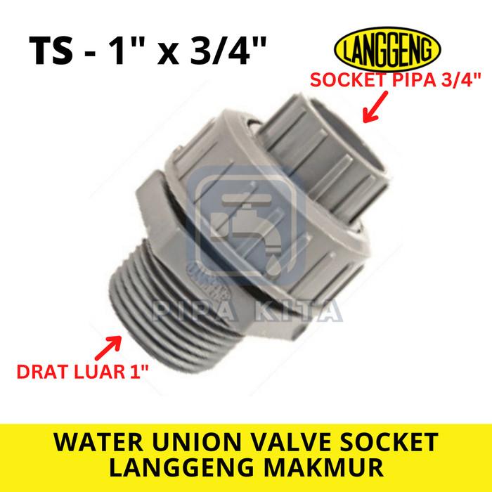 Water Mur Drat Pvc 1 X 3/4 Inch Langgeng Watermoor Water Union - Shop ...