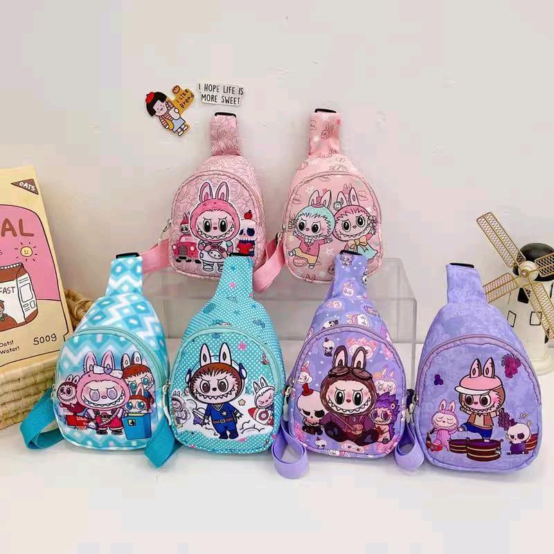 19cm Labubu Sling Bag Cross bag Nylon Labubu kids sling bag kids ...