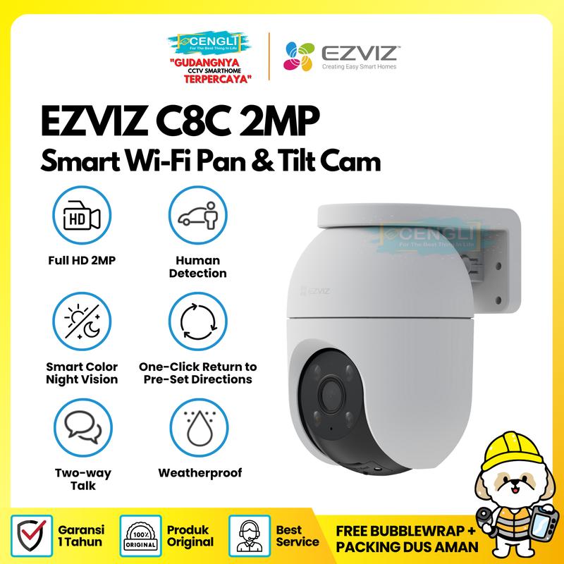 Ezviz C8C 2MP 1080P WiFi Pan & TIlt Camera Color Night PTZ Wireless ...