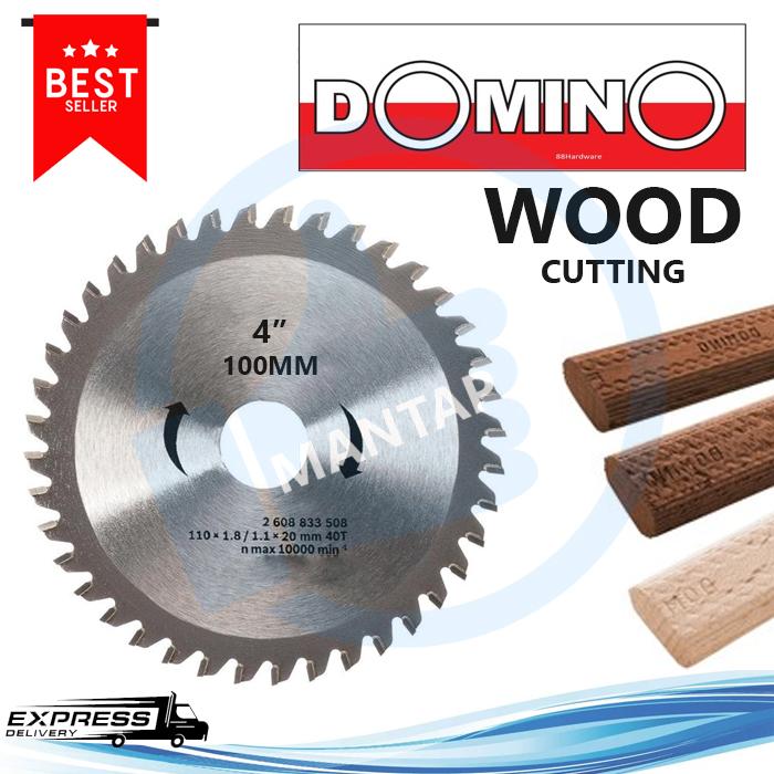DOMINO 4" 40T TCT WOOD CUTTING DISC BLADE FOR ANGLE GRINDER AND MARBLE ...