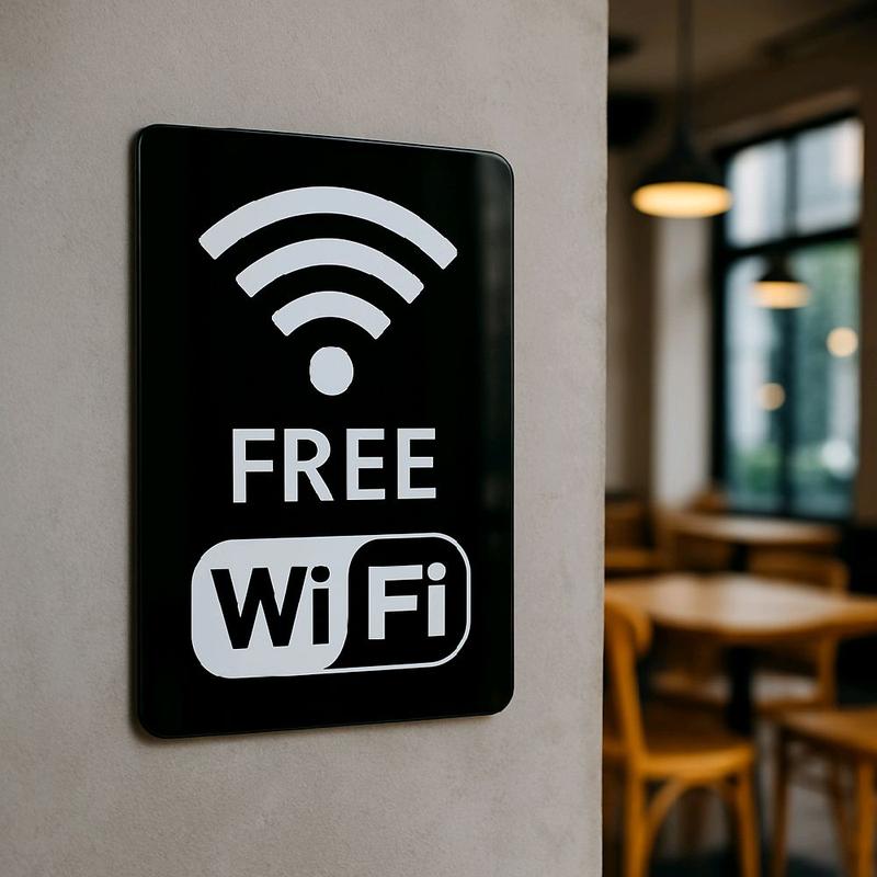 Stiker Free WiFi Akrilik – Tanda Gratis Wi-Fi untuk Toko, Kafe, - Shop ...