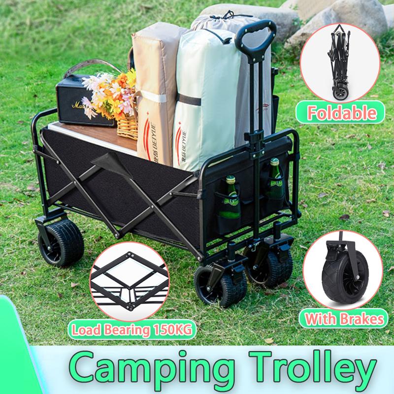 Outdoor Camping Push Cart Trolley Wagon Foldable Hand-Pulled - TikTok ...