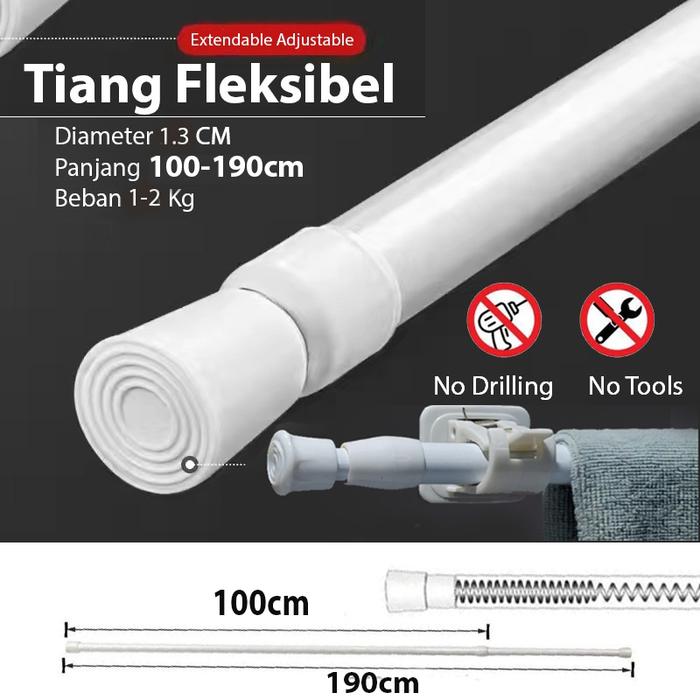 Jual Tiang Gorden Kolong Dapur Flexible Ukuran 100-190cm Tongkat Pipa ...
