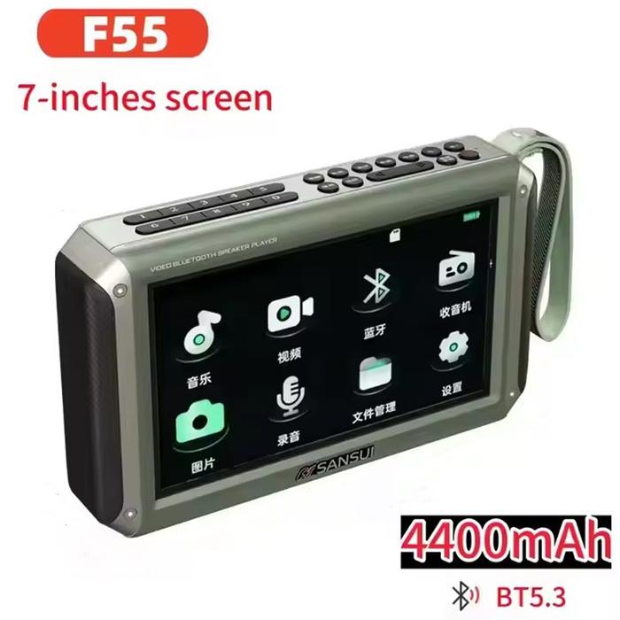 Jual 2025 NEW F55 Wireless Bluetooth Speaker 7-inch LED Display Radio ...