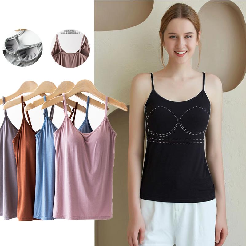 Modal Camisole Japan modal bra-top with chest pad camisole female ...