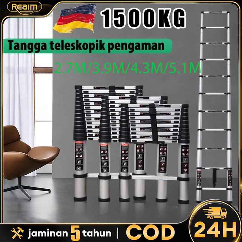 REAIM Tangga Lipat Aluminium Teleskopik 5.1M/4.3M/3.9M /Tangga - Shop ...