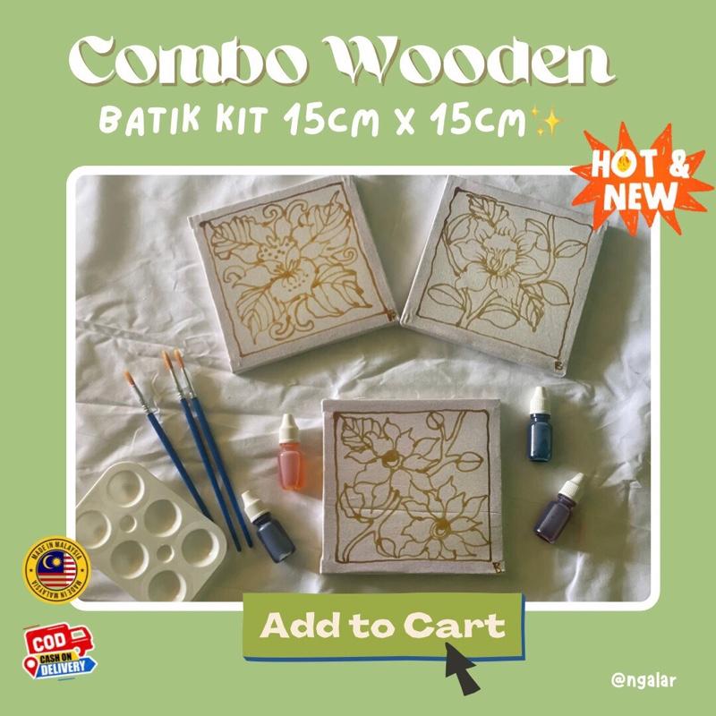 COMBO 3PCS WOODEN BATIK PAINTING KIT (5”x5”) - TikTok Shop Malaysia
