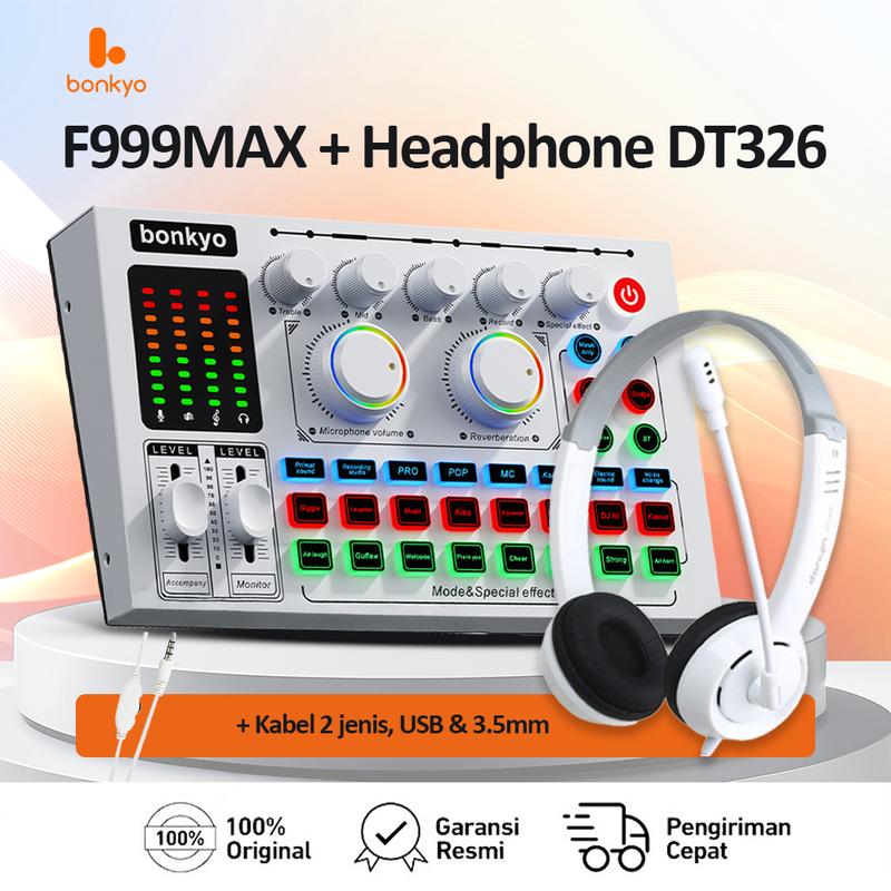 Bonkyo F999MAX sound card + set headphone DT326 soundcard Bluetooth ...