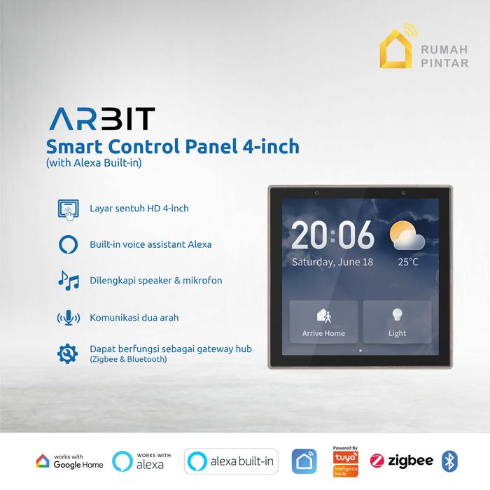 Promo ARBIT Smart Home Control Panel 4 inch with Voice Assistant Alexa ...