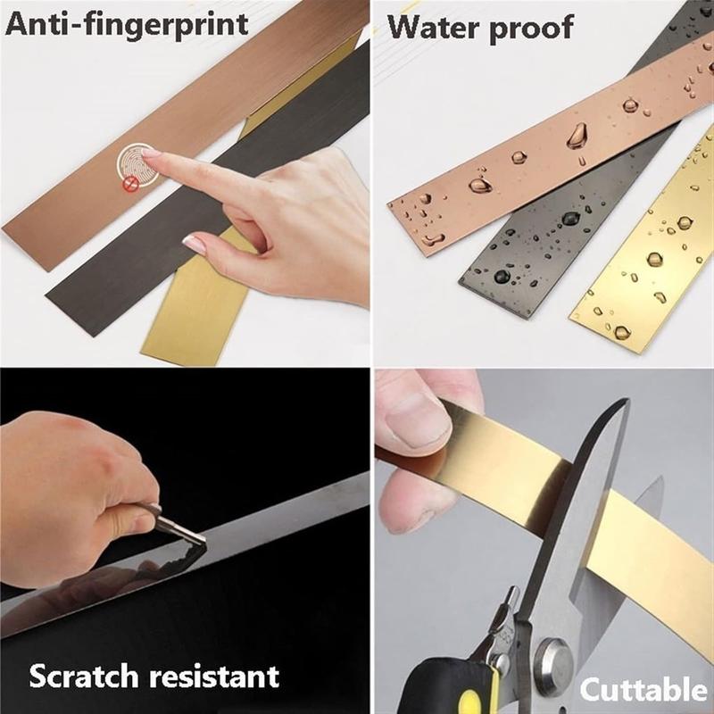3M/5M Matte List Plat Strip Gold/Stainless Ss201 Steel Flat Decorative ...