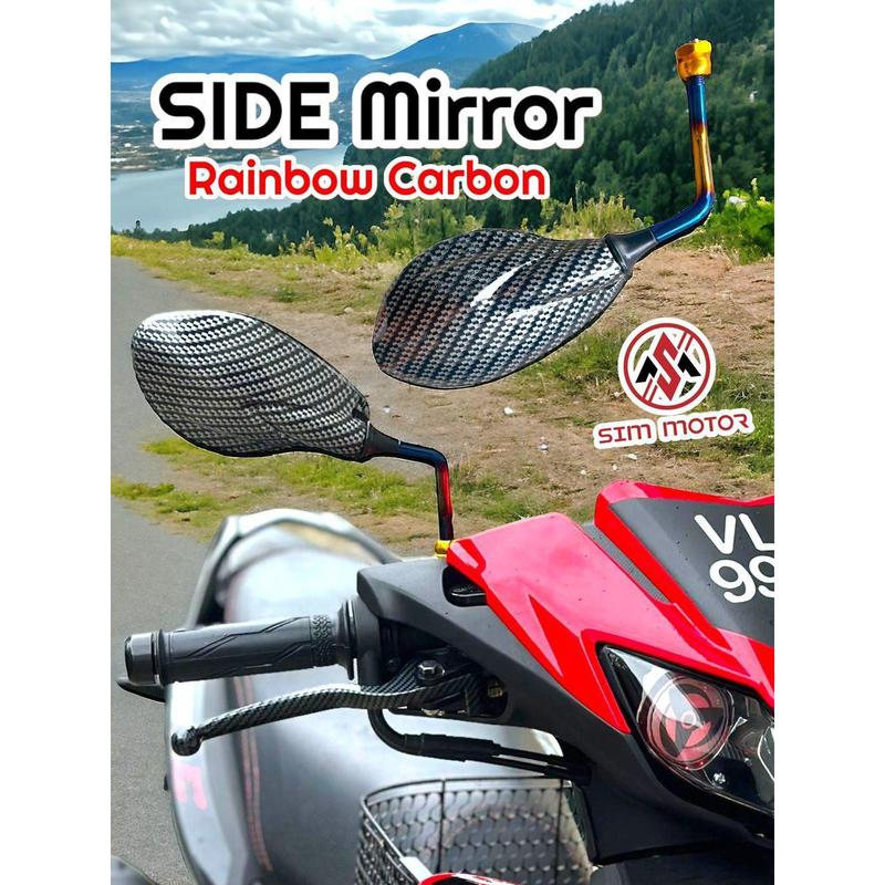 SM134CB CARBON SIDE MIRROR CERMIN MOTOR Y15 LC135 RS150 EX5 WAVE ...