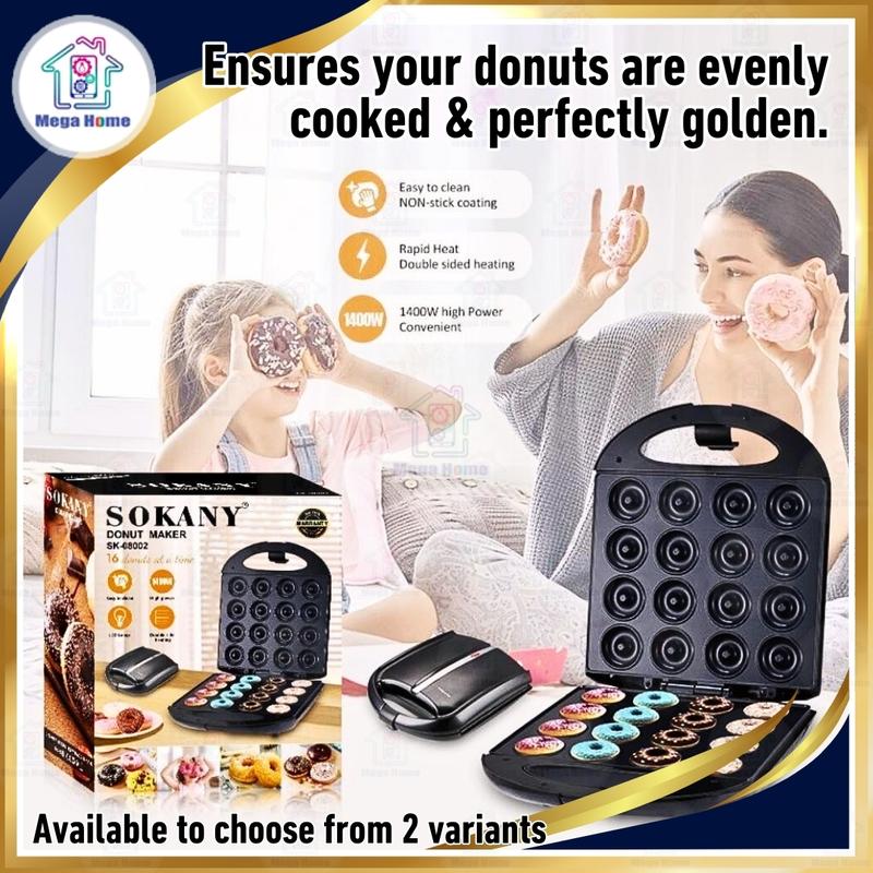 12/16 Holes Cool Mini Donut Maker Electric Breakfast Nonstic - TikTok ...