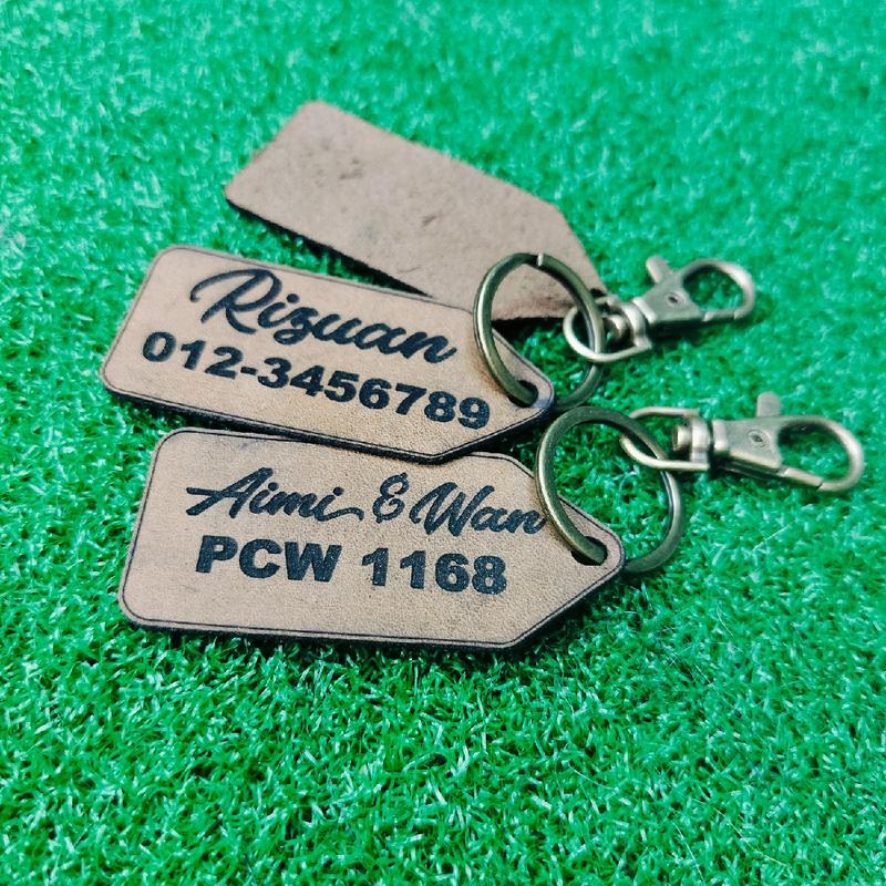 Genuine Leather Custom Name Keychain/ Keychain Kulit Asli - TikTok Shop ...