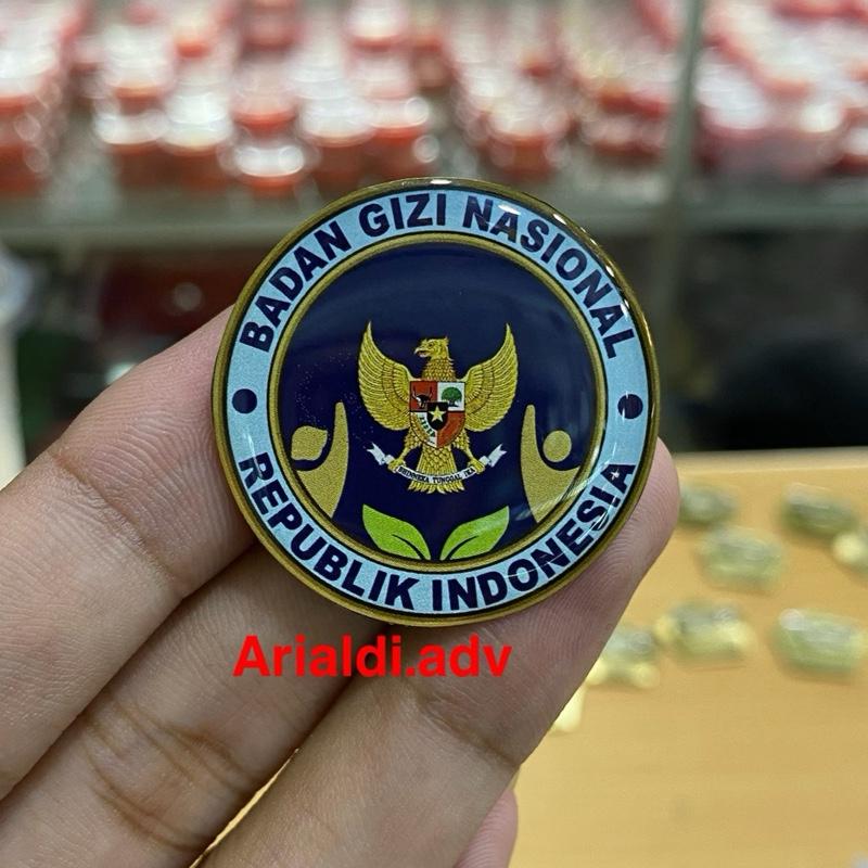 Pin BADAN GIZI NASIONAL kuningan dilapis resin magnet pin BGN RI ...