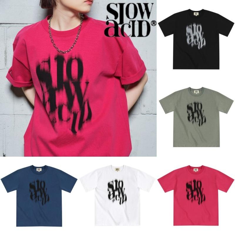 SLOW ACID BLURRY LOGO TEE - TikTok Shop Singapore