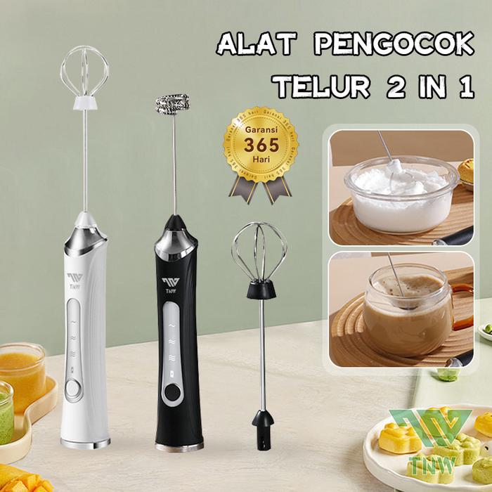 Promo TNW KE6 Pembuih Susu Pengocok Telur Mini Hand Mixer Alat Kocok ...