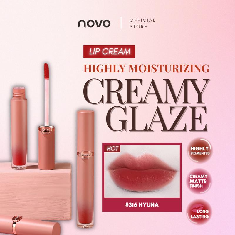 NOVO Velvet Air Lip Glaze Lip Tint Pigmented Creamy Matte Finishing ...