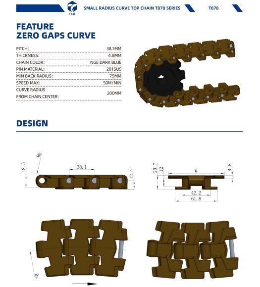 Jual TABLE TOP CHAIN T878-K325 | SMALL RADIUS CURVE TOP CHAIN T878 ...