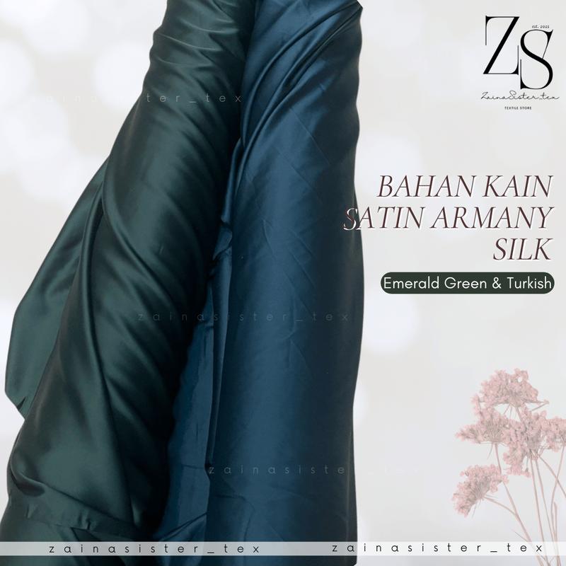 1/2 Meter Kain Satin Armanyy Silk Premium Warna Emerald Gree - Shop ...