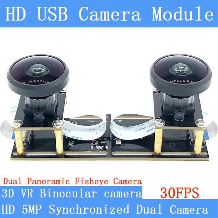 Jual HD Webcam 360° Panoramic Fisheye Binocular Synchronization Stereo ...