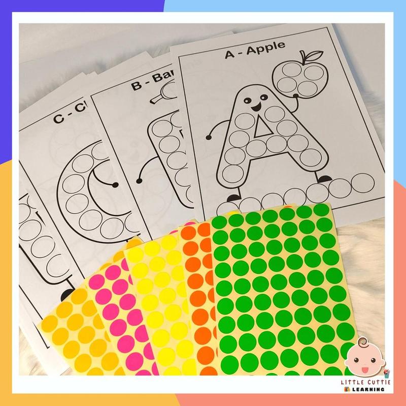 Alphabet Do a Dot Worksheet Montessori Early Learning Busy Book ...