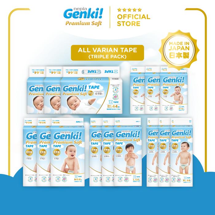 Promo [3 Pack] NEPIA GENKI Popok Bayi Tape / Perekat Bayi Premium Soft ...