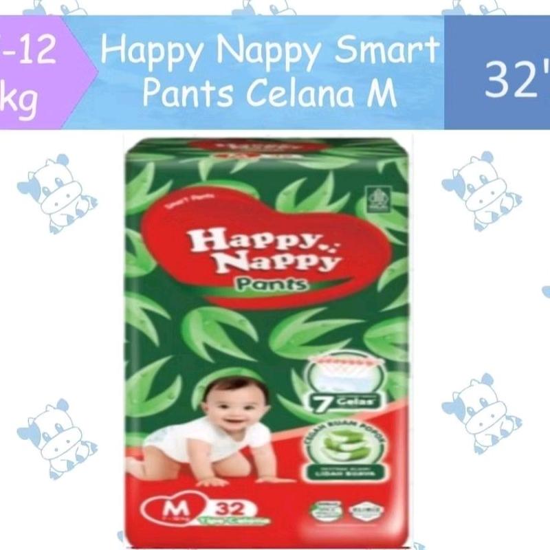 Pampers Popok Bayi Happy Nappy M 32 L 28 XL 24 lembut Nyaman Anti Ruam ...