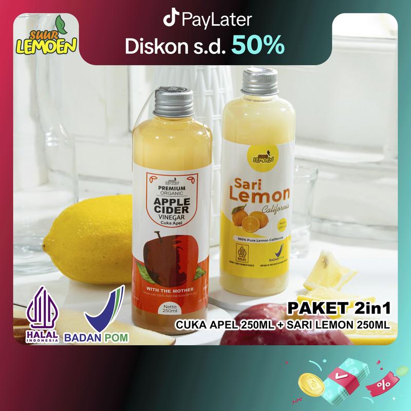Suur Lemoen BPOM Paket Cuka Apel 250 ml dan Sari Lemon 250 ml - Shop ...