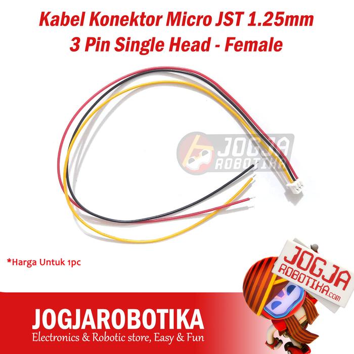 Jual Kabel Konektor Micro JST 1.25mm 3 Pin Single Head - Female - Kab ...
